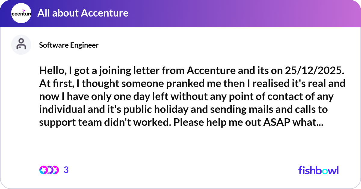 Hello, I got a joining letter from Accenture and i... | Fishbowl