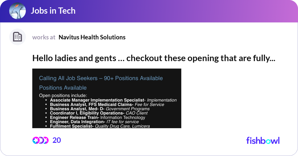 Hello ladies and gents … checkout these opening th... | Fishbowl