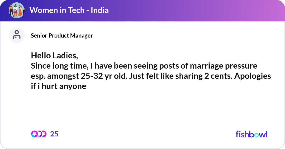 Hello Ladies, Since long time, I have been seeing... | Fishbowl