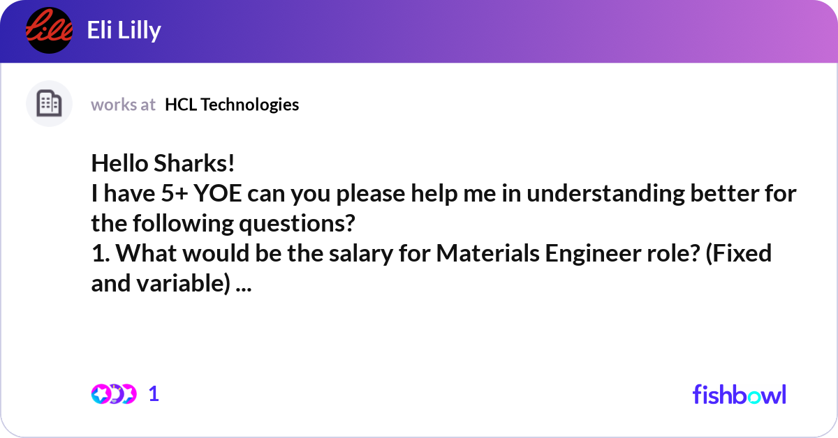 Hello Sharks! I have 5+ YOE can you please help m... | Fishbowl