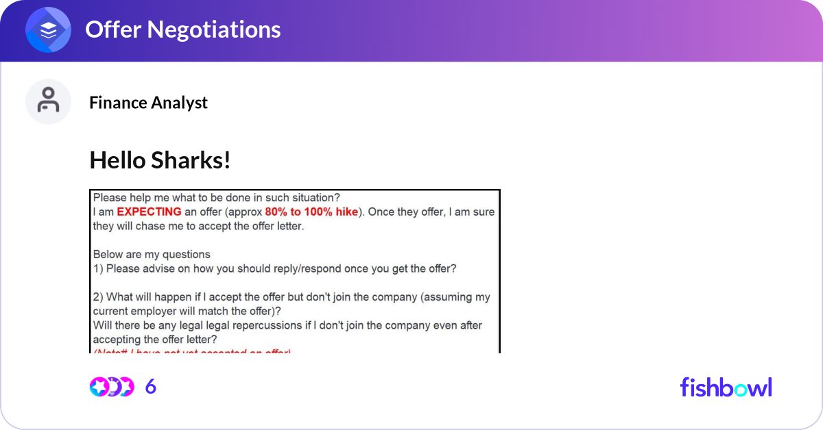 Hello Sharks! What should I do in this situatio... | Fishbowl