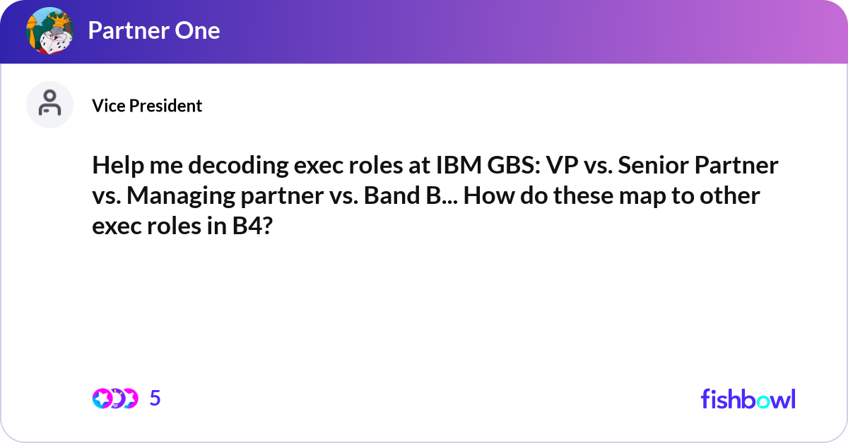 Help me decoding exec roles at IBM GBS: VP vs. Sen... | Fishbowl