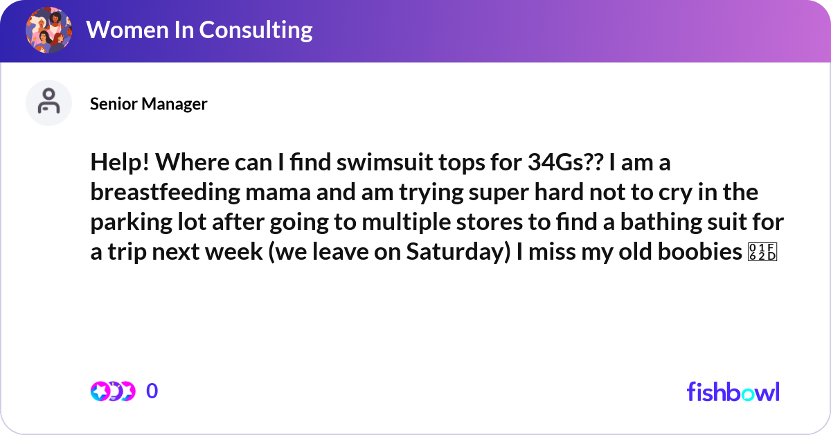 Help! Where can I find swimsuit tops for 34Gs?? I ... | Fishbowl