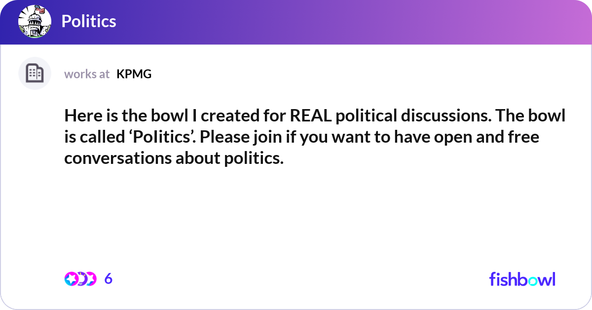 Here is the bowl I created for REAL political disc... | Fishbowl
