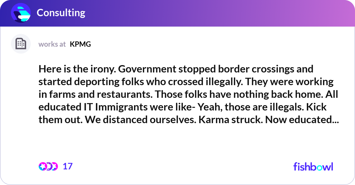 Here is the irony. Government stopped border cross... | Fishbowl