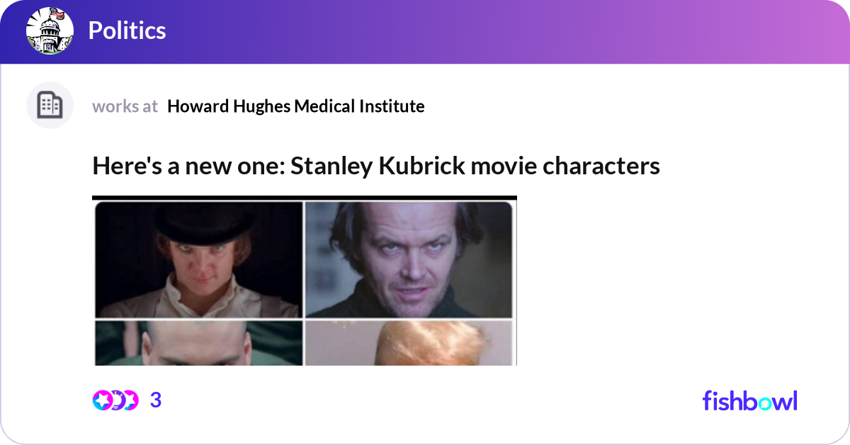 Here's a new one: Stanley Kubrick movie characters... | Fishbowl