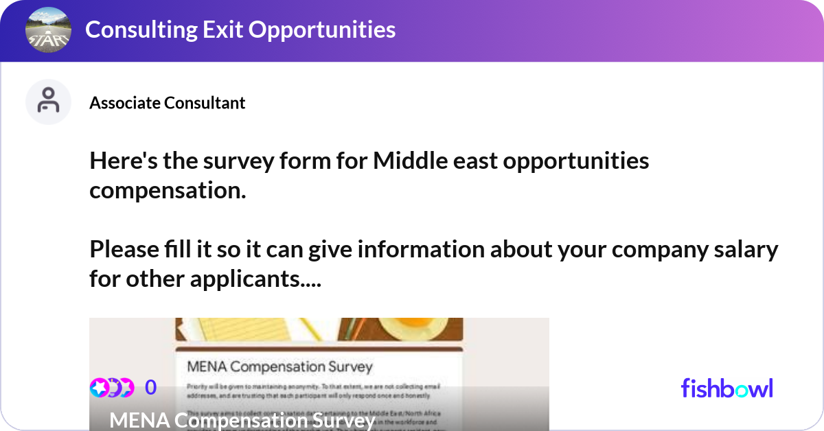 Here's the survey form for Middle east opportuniti... | Fishbowl