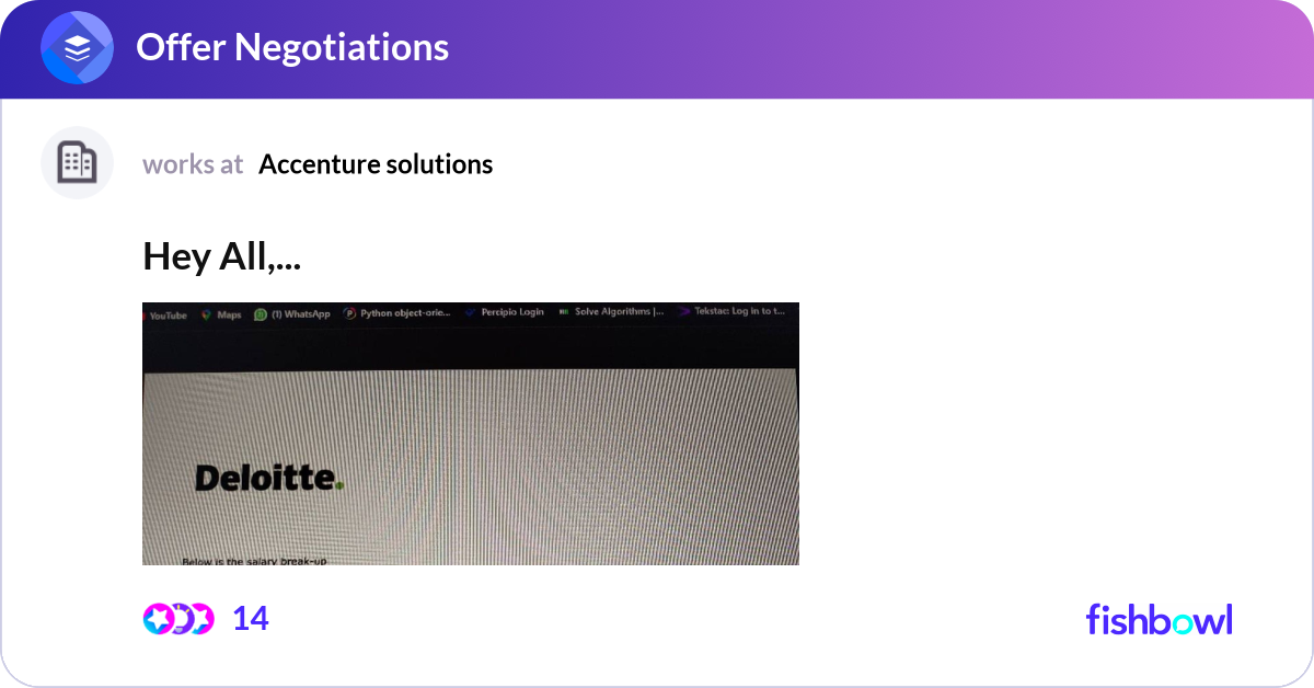 Hey All, After filling the pre hire survey I rece... | Fishbowl