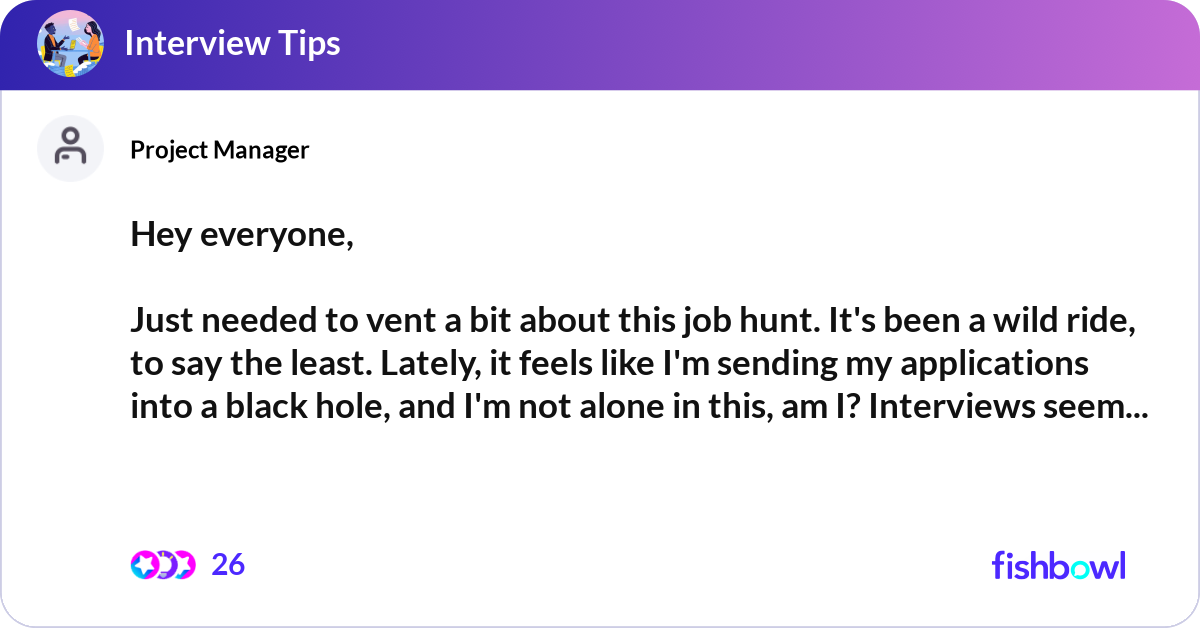 Hey everyone, Just needed to vent a bit about thi... | Fishbowl