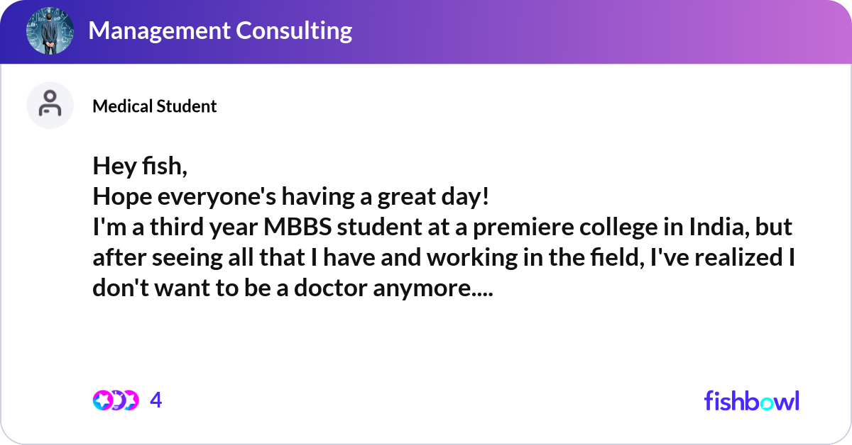 Hey fish, Hope everyone's having a great day! I'm ... | Fishbowl