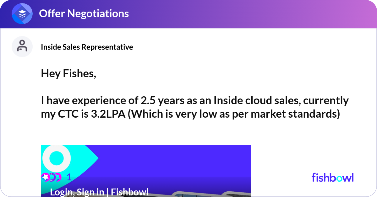 Hey Fishes, I have experience of 2.5 years as an ... | Fishbowl
