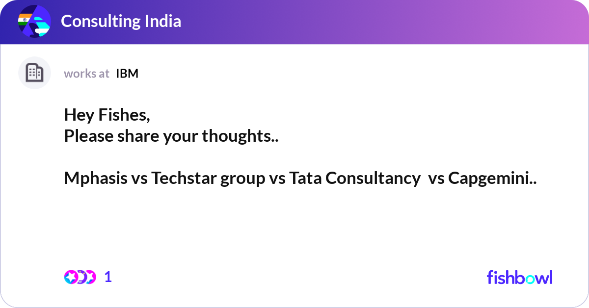 Hey Fishes, Please share your thoughts.. Mphasis ... | Fishbowl