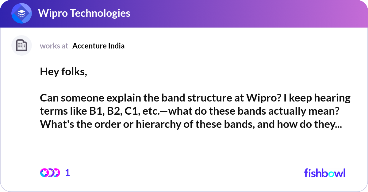 Hey folks, Can someone explain the band structur... | Fishbowl