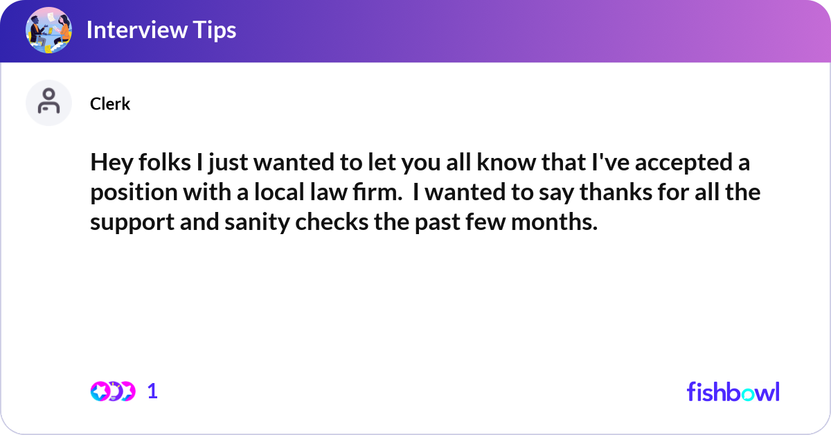 Hey folks I just wanted to let you all know that I... | Fishbowl