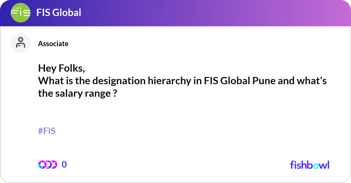 Hey Folks, What is the designation hierarchy in FI... | Fishbowl