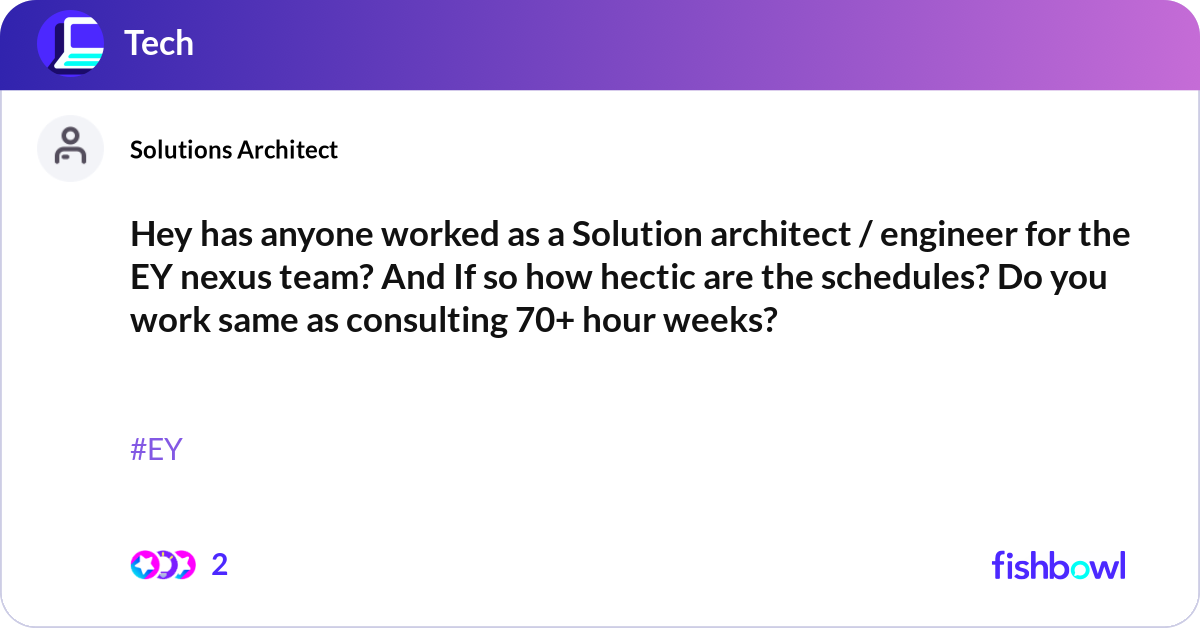 Hey has anyone worked as a Solution architect / en... | Fishbowl