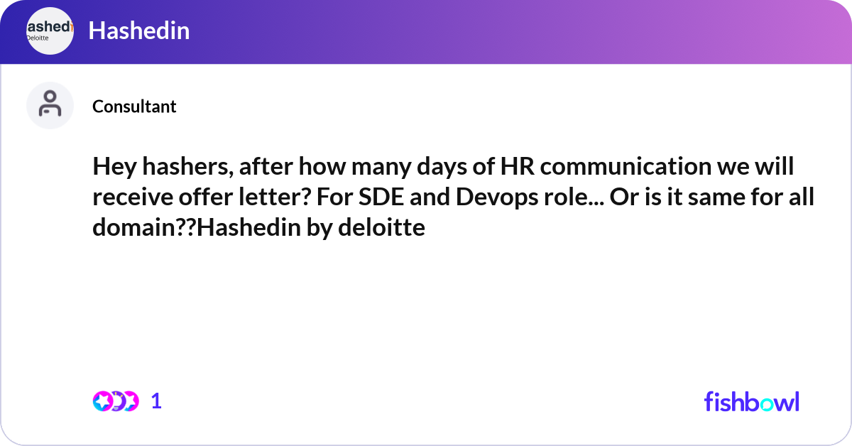 Hey hashers, after how many days of HR communicati... | Fishbowl