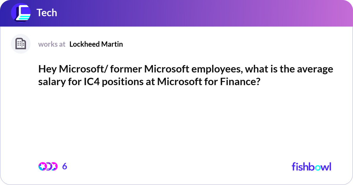 Hey Microsoft/ former Microsoft employees, what is... | Fishbowl