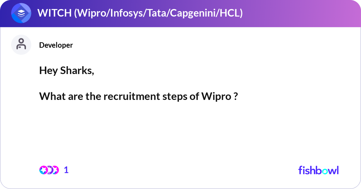 Hey Sharks, What are the recruitment steps of Wip... | Fishbowl