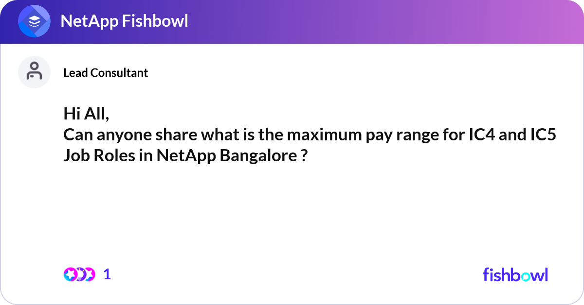 Hi All, Can anyone share what is the maximum pay r... | Fishbowl
