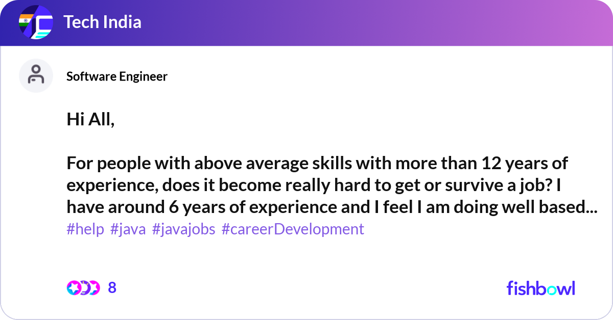 Hi All, For people with above average skills wit... | Fishbowl