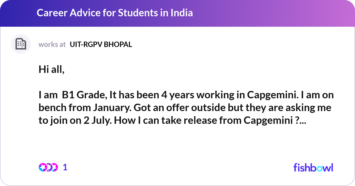 Hi all, I am B1 Grade, It has been 4 years worki... | Fishbowl