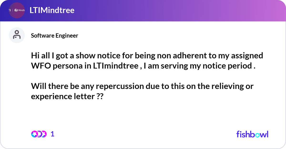 Hi all I got a show notice for being non adherent ... | Fishbowl