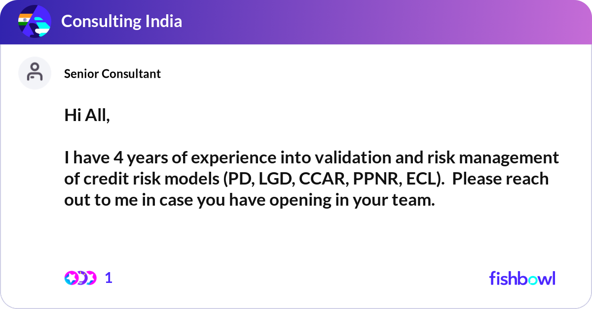 Hi All, I have 4 years of experience into validat... | Fishbowl