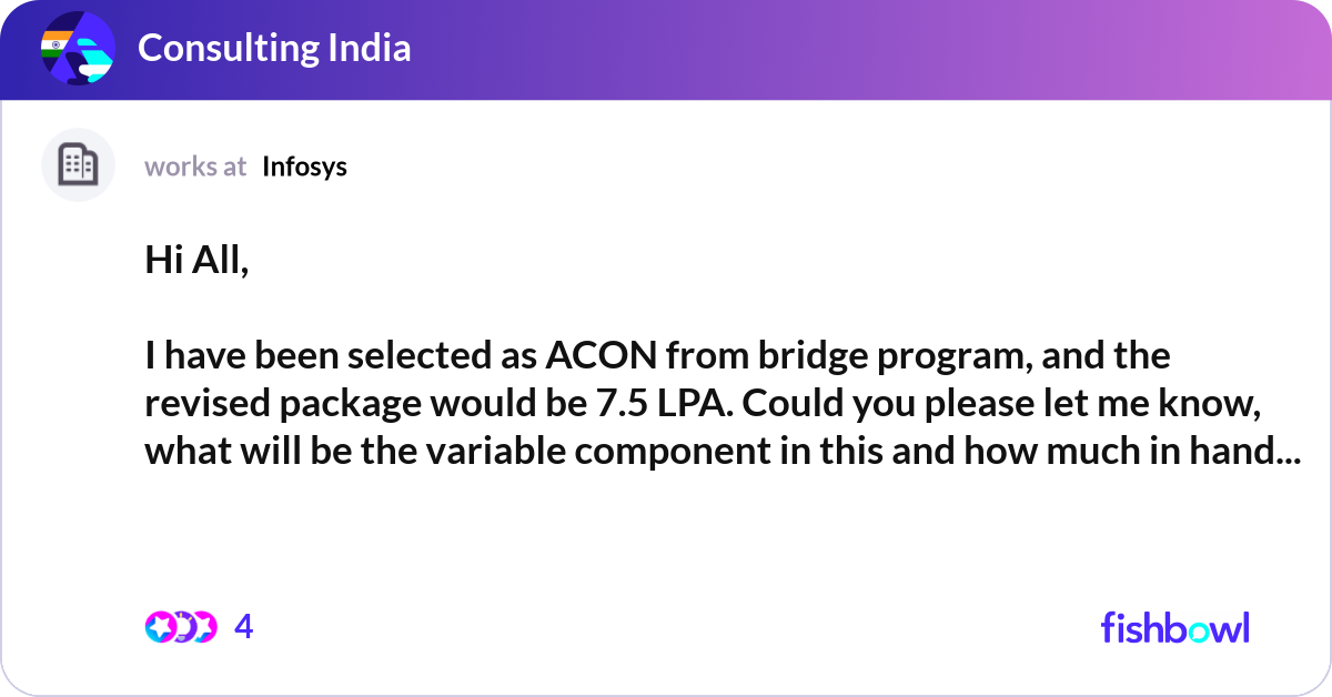 Hi All, I have been selected as ACON from bridge ... | Fishbowl