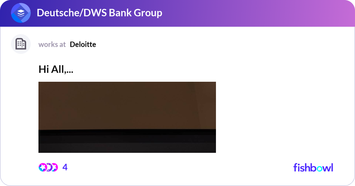 Hi All, I have got an offer from Deutsche Bank p... | Fishbowl