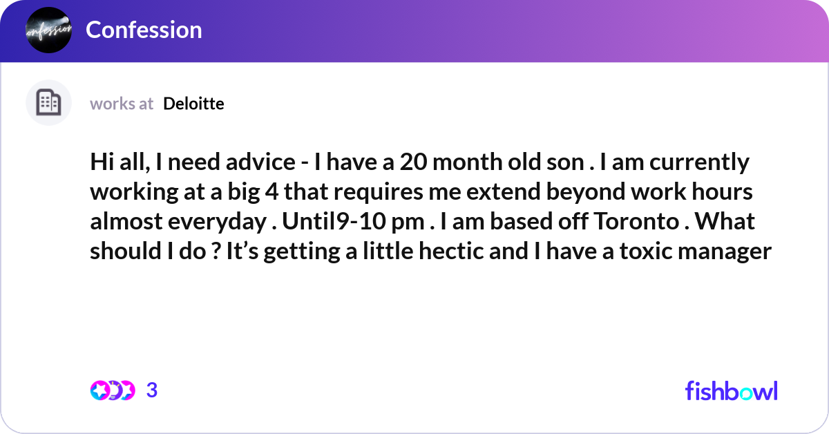 Hi all, I need advice - I have a 20 month old son ... | Fishbowl