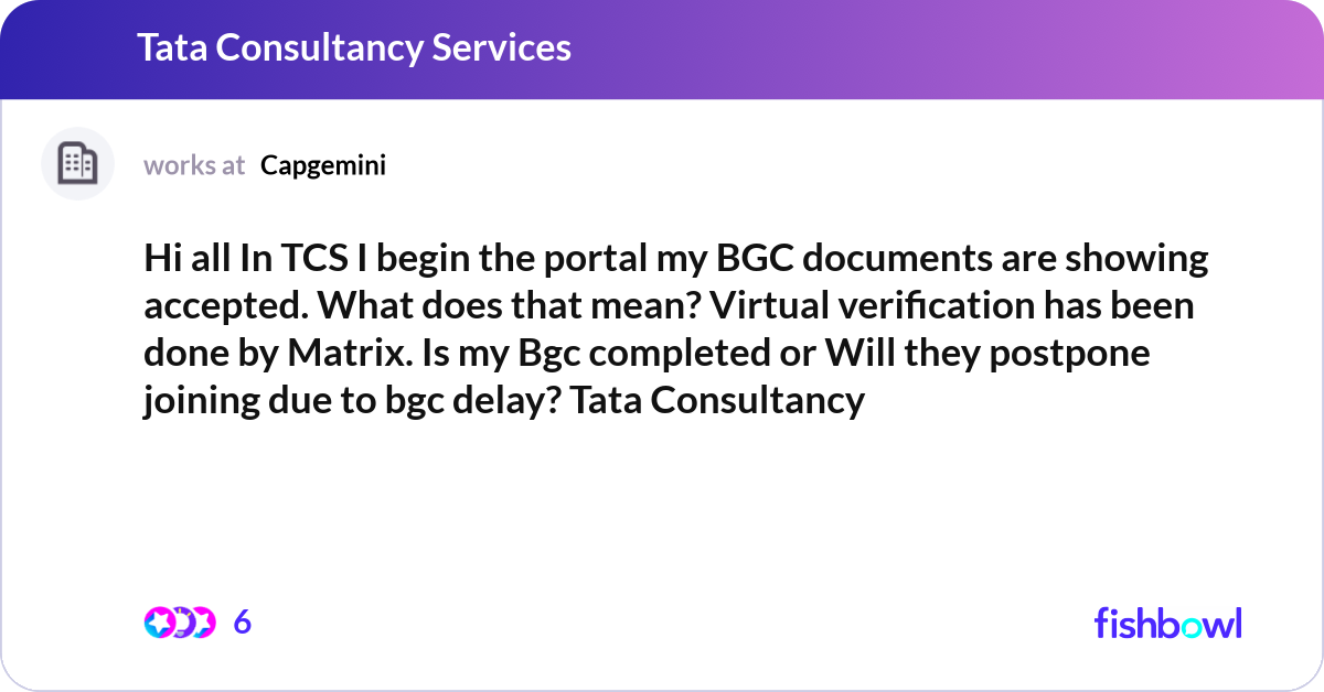 Hi all In TCS I begin the portal my BGC documents ... | Fishbowl