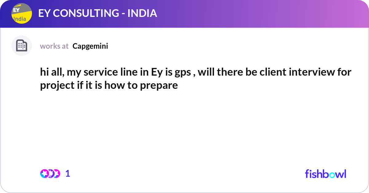 hi all, my service line in Ey is gps , will there ... | Fishbowl