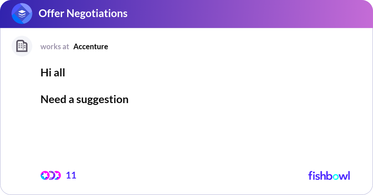 Hi all Need a suggestion TCS had offered me 32... | Fishbowl