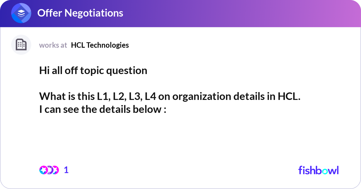Hi all off topic question What is this L1, L2, L3... | Fishbowl