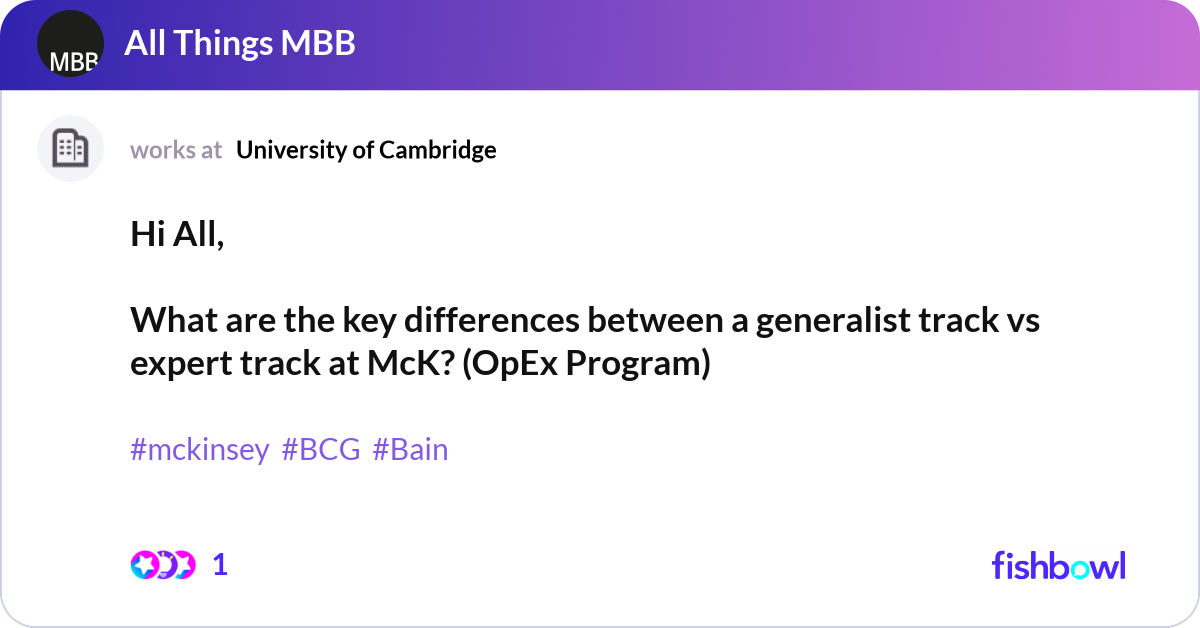 Hi All, What are the key differences between a ge... | Fishbowl
