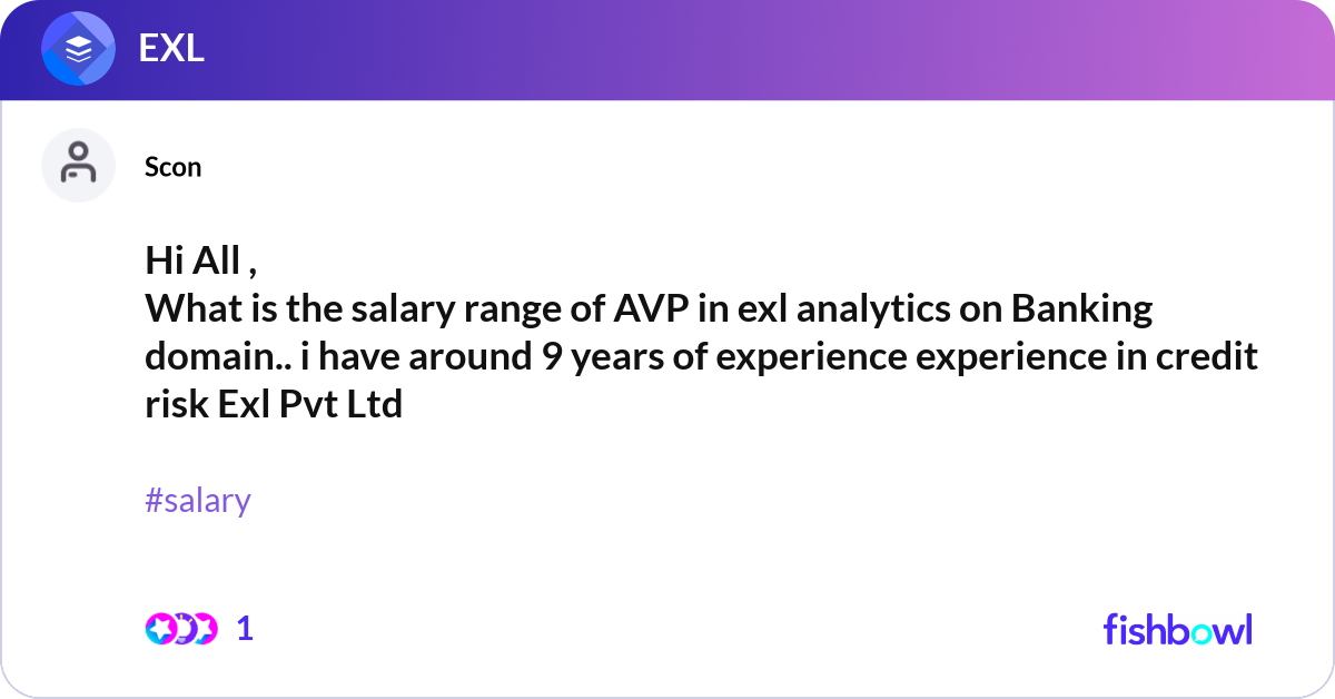 Hi All , What is the salary range of AVP in exl an... | Fishbowl
