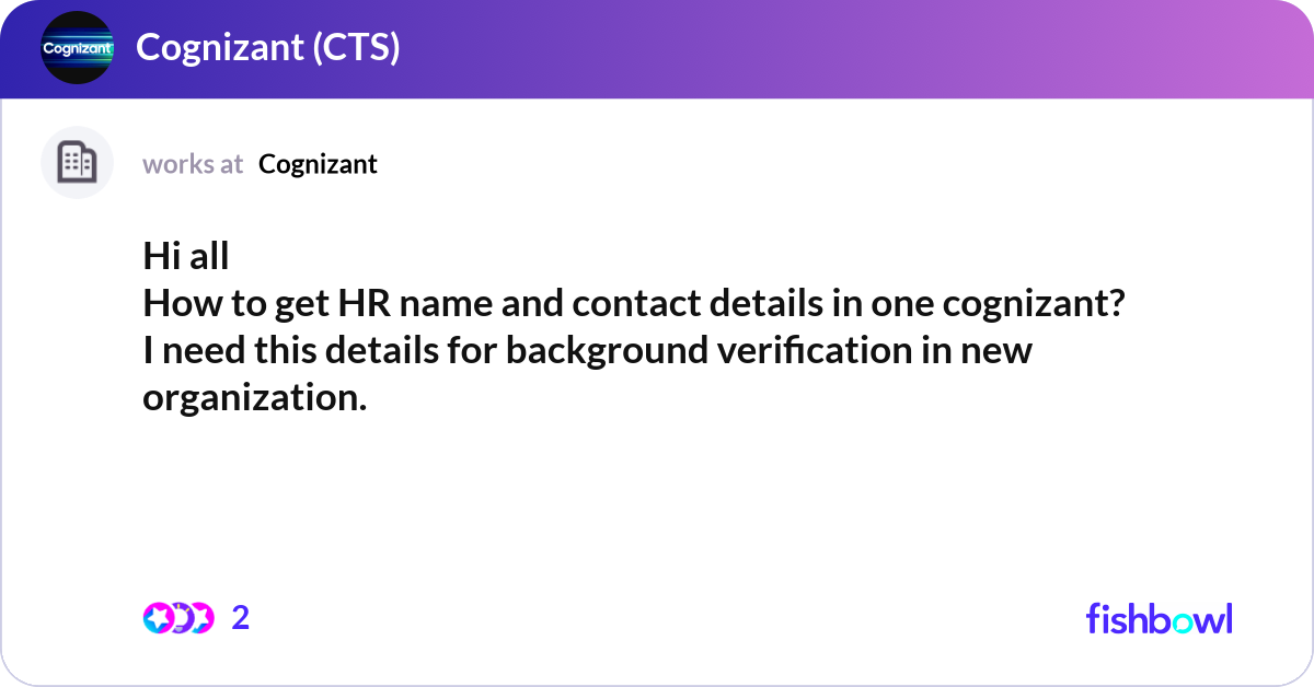 Hi all How to get HR name and contact details in o... | Fishbowl