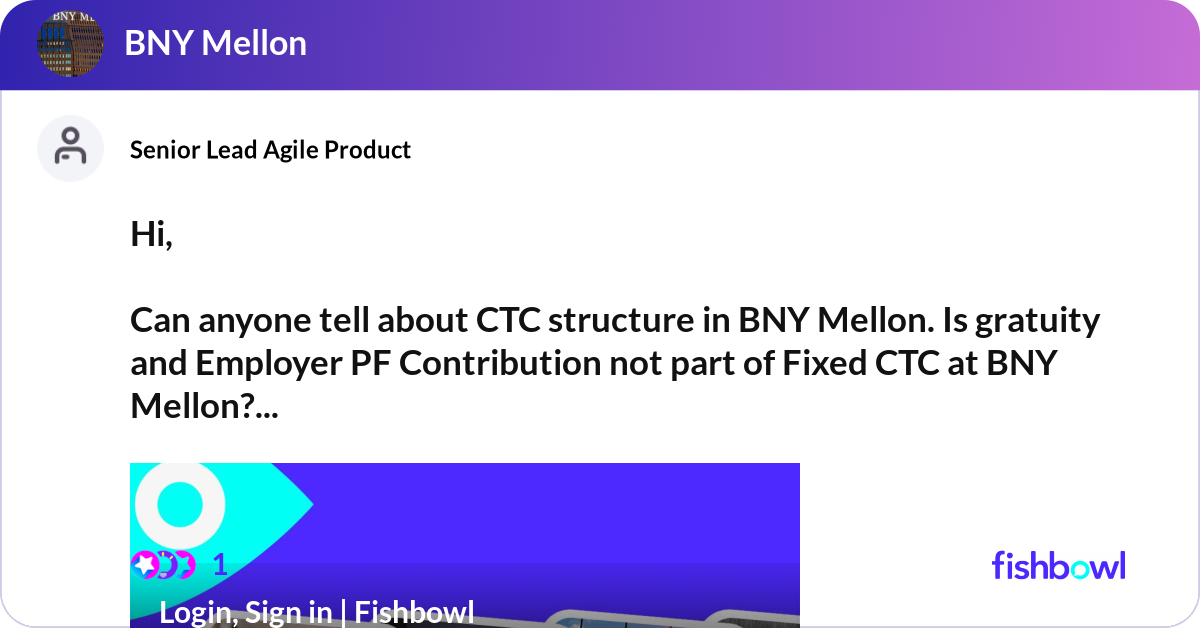 Hi, Can anyone tell about CTC structure in BNY Me... | Fishbowl