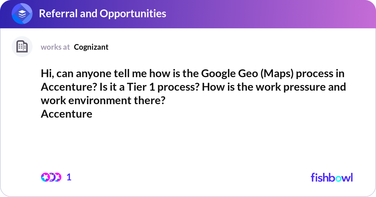 Hi, can anyone tell me how is the Google Geo (Maps... | Fishbowl