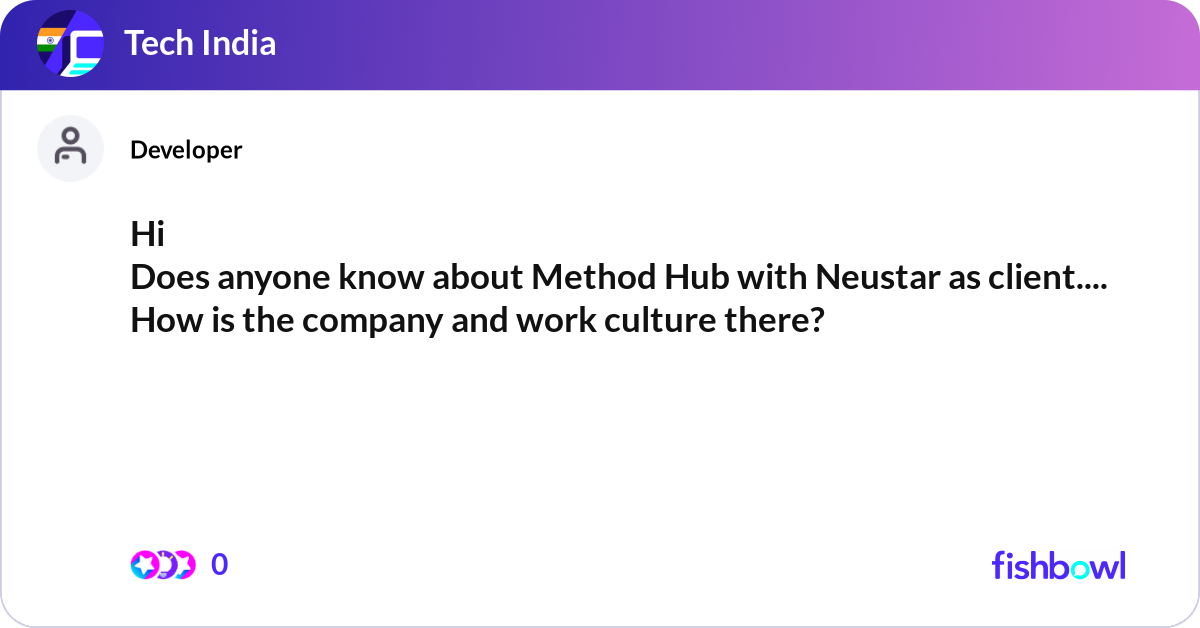 Hi Does anyone know about Method Hub with Neustar... | Fishbowl