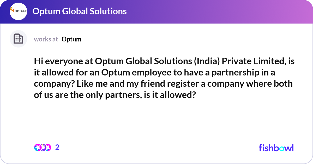 Hi everyone at Optum Global Solutions (India) Priv... | Fishbowl