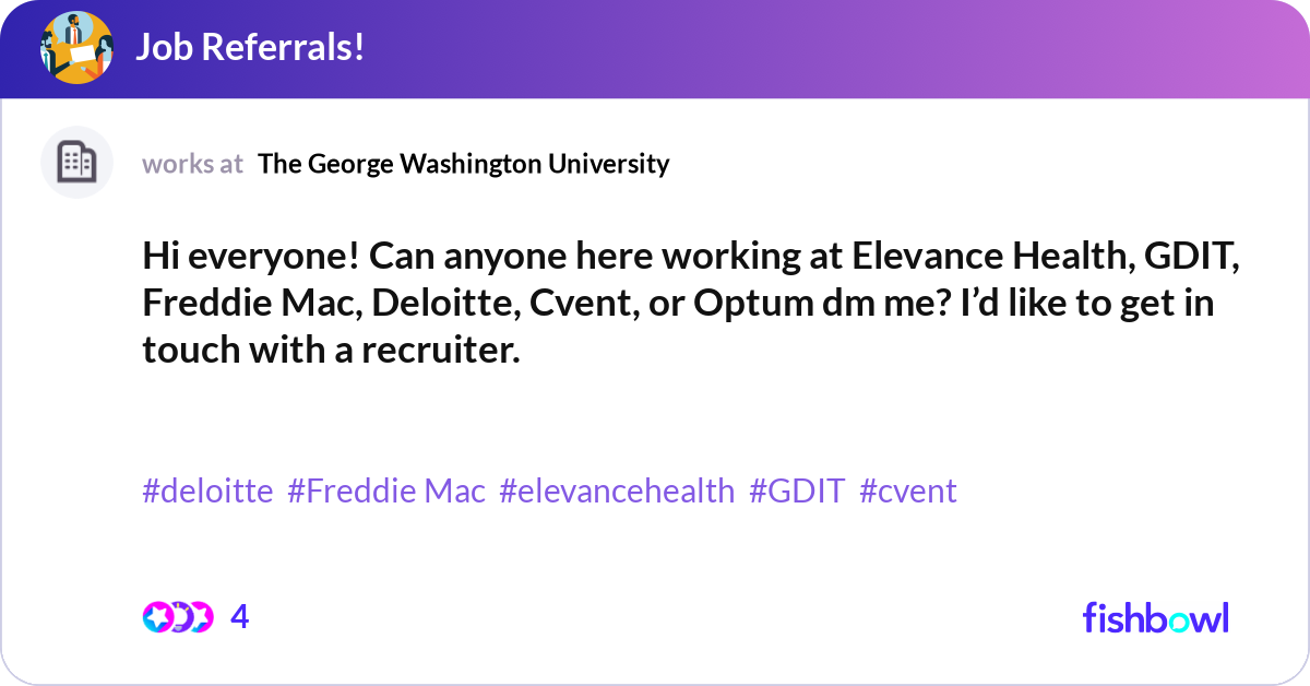Hi everyone! Can anyone here working at Elevance H... | Fishbowl