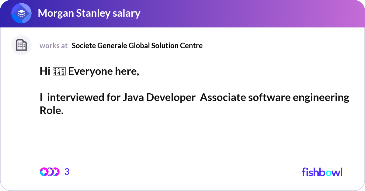 Hi 👋 Everyone here, I interviewed for Java Deve... | Fishbowl