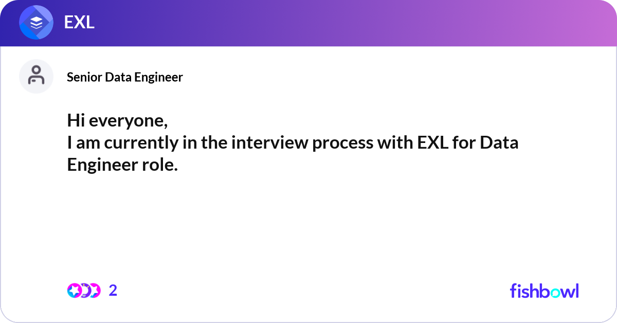 Hi everyone, I am currently in the interview proc... | Fishbowl