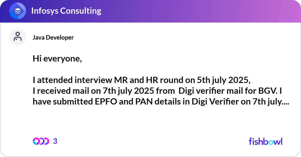 Hi everyone, I attended interview MR and HR round... | Fishbowl