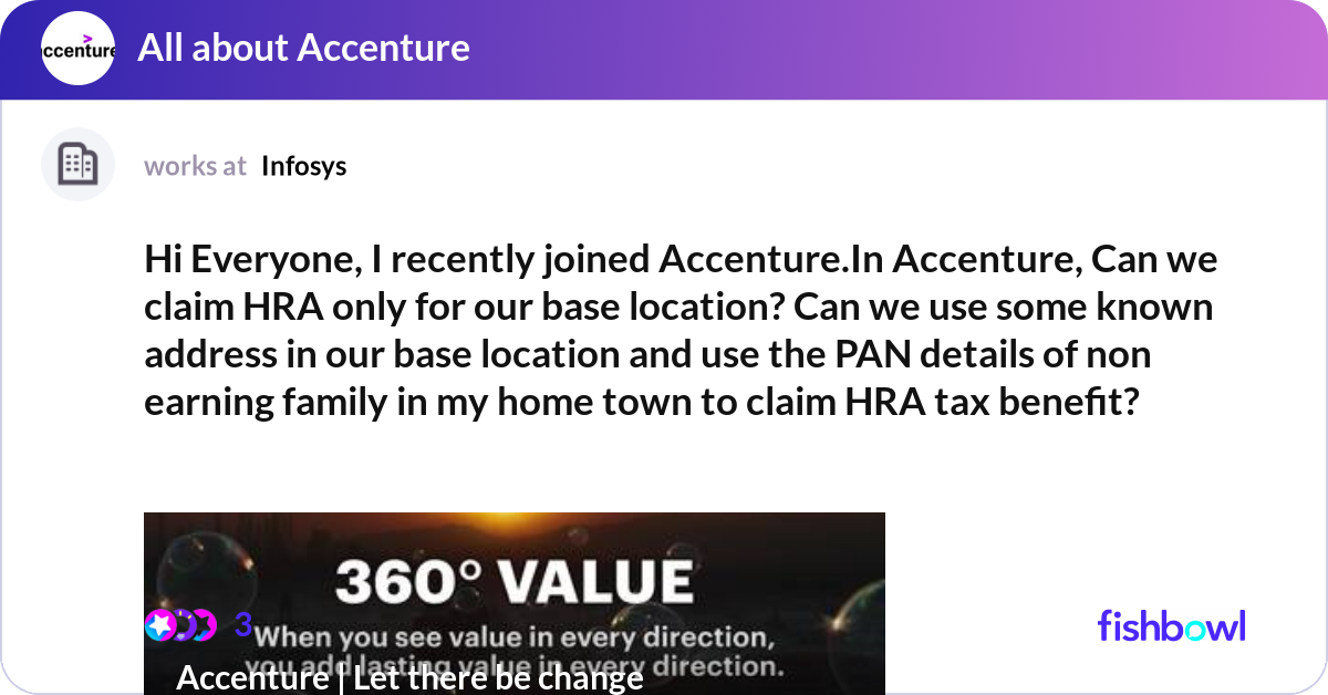 Hi Everyone, I recently joined Accenture.In Accent... | Fishbowl