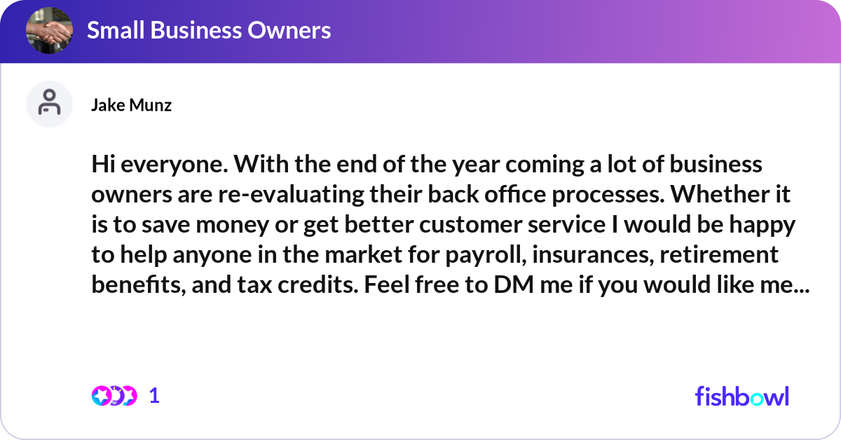 Hi everyone. With the end of the year coming a lot... | Fishbowl