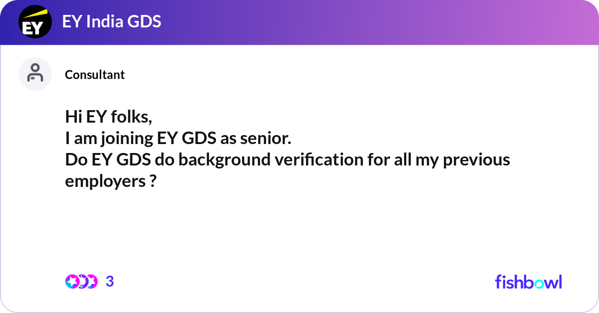 Hi EY folks, I am joining EY GDS as senior. Do EY... | Fishbowl