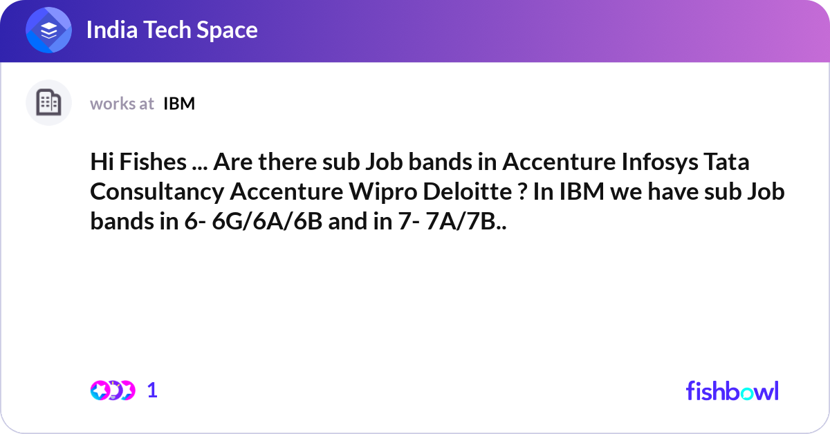 Hi Fishes ... Are there sub Job bands in Accenture... | Fishbowl